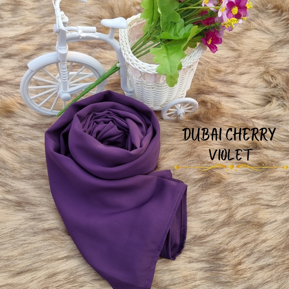 Dubai Cherry Georgette Hijab – Violet – Irka Mart